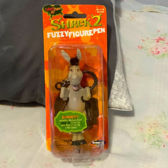 Toys | Vintage Shrek 2 Donkey Fuzzy Figure Pen Collectible Rose Art ...